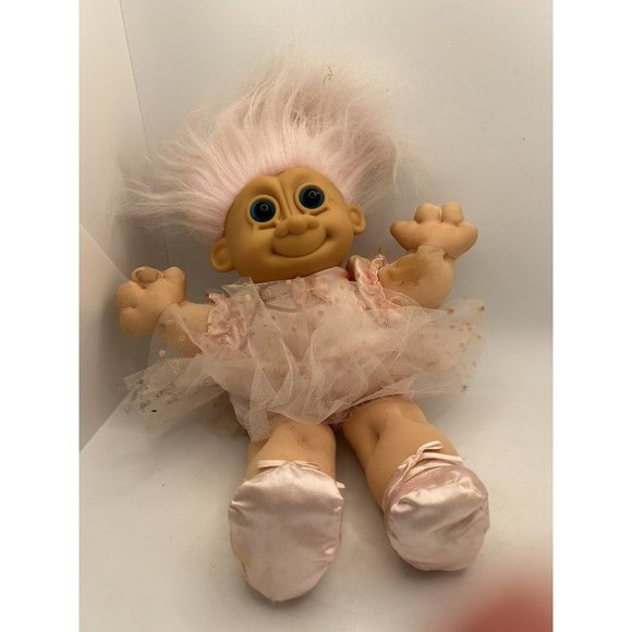 Russ | Toys | Vtg Russ Berrie 2 Baby Girl Troll Pink Hair Ballerina ...
